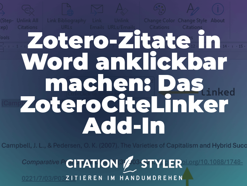 Linking Zotero citations in Word with the bibliography and make them ...