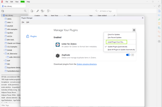 Show last author in Zotero thanks to the ‘Zotero Better Authors’ plugin ...